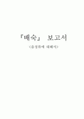 『배숙』 보고서<음청류에 대해서>-1페이지