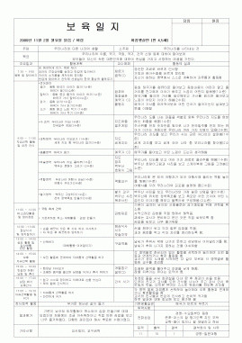 평가인증 통과한 11월 우리나라 세계 여러나라 보육일지 (6~7세 통합) : 우리나라를 나타내는 것-1페이지