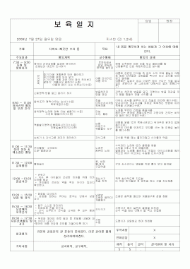 평가인증 통과한 7월 더워요 보육일지 (영아반) : 깨끗한 우리몸-1페이지