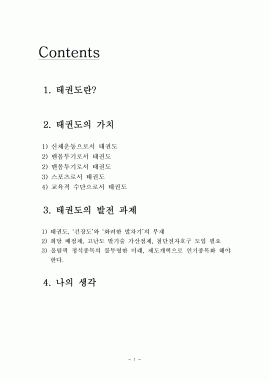 태권도의 문제점과 발전방향-1페이지