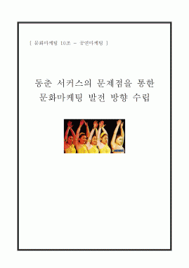 태양의 서커스를 롤모델로 한 동춘서커스 발전방향-1페이지