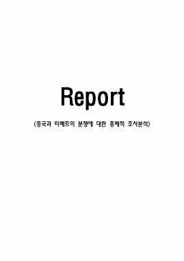 중국과 티베트의 분쟁에 대한 총체적 조사분석-1페이지