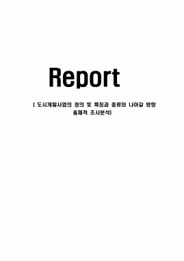 도시개발사업의 정의 및 특징과 종류와 나아갈 방향 총체적 조사분석-1페이지