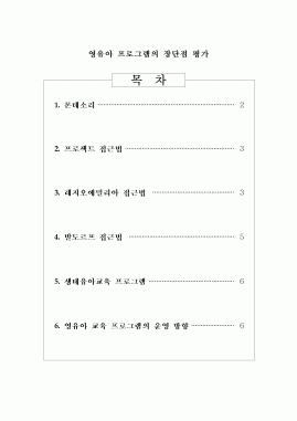 영유아 프로그램의 장단점 평가-1페이지