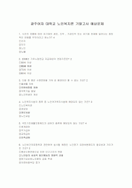 노인복지론 기말고사 예상문제 - 광주여자 대학교(사이버대학)-1페이지