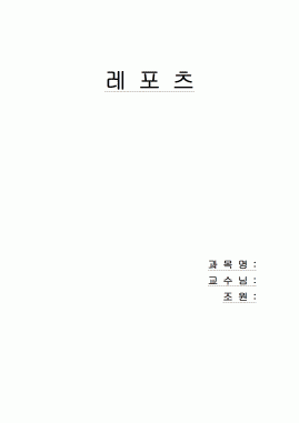 [레포츠]레포츠의정의&레포츠의 종류,&레포츠의 현황 및 문제점,개선방안-1페이지