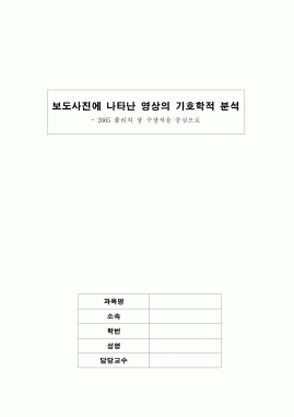 [영상론]보도사진에 나타난 영상의 기호학적 분석- 2005 퓰리쳐 상 수상작을 중심으로-1페이지