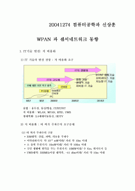 WPAN 과 센서네트워크 동향-1페이지