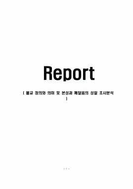 불교 정의와 의미 및 본성과 깨달음의 성찰 조사분석-1페이지