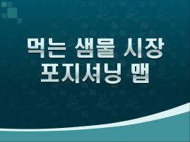 생수 시장(먹는 샘물 시장) 분석 및 포지셔닝 맵-1페이지