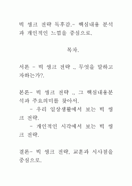 [독후감]빅 씽크 전략 독후감.- 핵심내용 분석과 개인적인 느낌을 중심으로.-1페이지