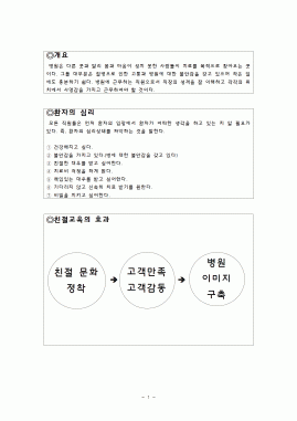 병원내 친절(CS)교육 자료-1페이지