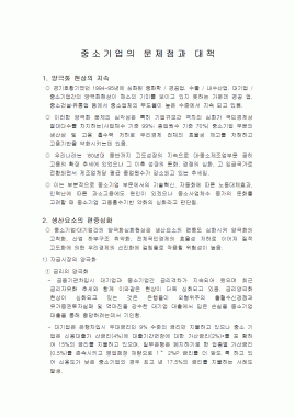  중소기업의 대출 및 하도급 문제점과 대책-1페이지