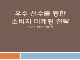 우수 선수를 통한 소비자 마케팅 전략(스포츠소비자행동론)-1페이지