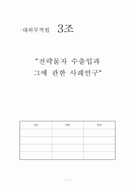 전략물자 수출입과 그에 관한 사례연구-1페이지