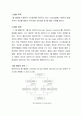 졸겔법을 이용한 ZnO용액제조-1페이지