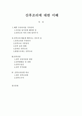  산후조리에 대한 이해-1페이지