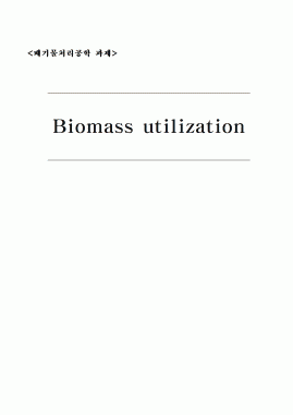 바이오매스 이용기술 ( Biomass utilization )-1페이지