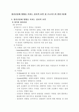 정신건강에 영향을 미치는 심리적 요인 및 프로이드의 발달 5단계-1페이지