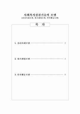 사회복지실천기술의 모델-1페이지