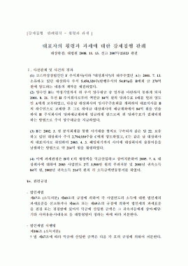 강제집행에 관련된 판례평석(대표자의 횡령과 과세, 회사 도메인 무단 사용에 대한 강제집행)-1페이지