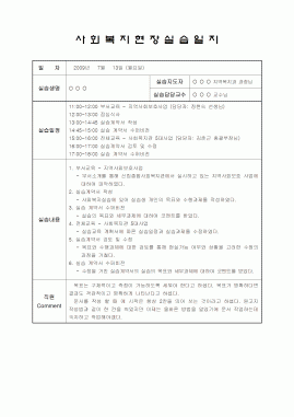 사회복지 현장실습일지 3주 분량-1페이지