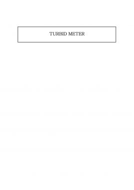 Turbidimeter(탁도계) 에 대한 조사-1페이지