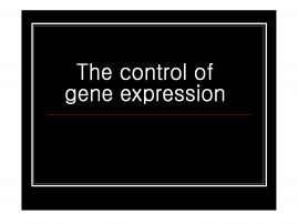 [나노]The control of gene expression (유전자 발현 조절) 에 관한 발표보고-1페이지