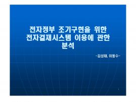 전자정부 조기구현을 위한 전자결재시스템 이용에 관한 분석-1페이지