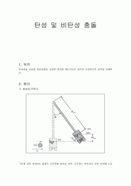 탄성및 비탄성충돌(실험보고서)-1페이지