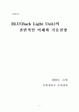BLU(Back Light Unit)의 전반적인 이해와 기술전망-1페이지