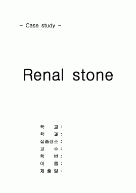 신장결석 케이스 (Renal stone) -1페이지