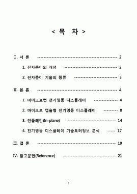 마이크로 전기영동(전자종이) 디스플레이-1페이지