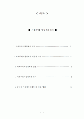 중국 사회주의 시장경제체제-1페이지