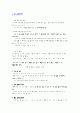 사회복지조직이론 -1페이지