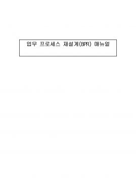 업무 프로세스 재설계(BPR) 매뉴얼-1페이지