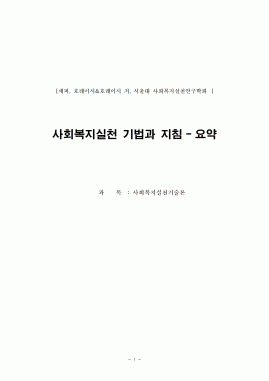 [사회복지실천기술론]사회복지실천 기법과 지침-1페이지