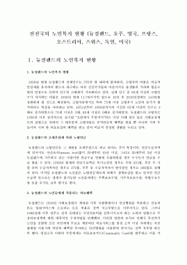 선진국의 노인복지 현황 ,뉴질랜드, 호주, 영국, 프랑스, 오스트리아, 스위스, 독일, 미국-1페이지