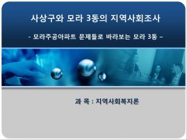 [지역사회복지론]부산 사상구와 모라 3동의  지역사회조사-1페이지