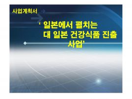 일본사업계획서(건강식품)-1페이지