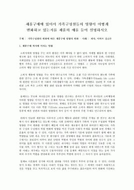 [사회과학] 제품구매에 있어서 가족구성원들의 영향이 어떻게 변화하고 있는지를 제품의 예를 들어 설명-1페이지