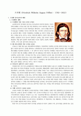 프뢰벨 (Friedrich Wilhelm August FrӦbel : 1782-1852)-1페이지