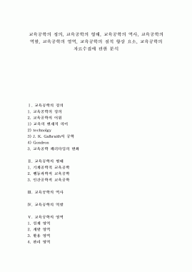 [교육공학][교육][공학]교육공학의 정의, 교육공학의 형태, 교육공학의 역사, 교육공학의 역할, 교육공학의 영역, 교육공학의 질적 향상 요소, 교육공학의 자료수집 분석(교육공학, 학교교육, 교육과정)-1페이지