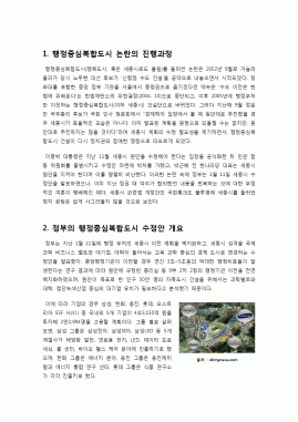 [행정중심복합도시]행정중심복합도시(세종시) 원안 추진을 반대하는 이유 - 행정중심복합도시 원안의 문제점 및 수정 필요성, 논리적 근거 수록-1페이지