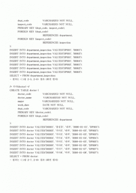 2006년 2학기 데이터베이스설계및구현 중간시험과제물 A형-1페이지