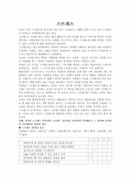 스트레스에관하여, 스트레스 취약성검사, 스트레스 자가점검표, 스트레스 관리전략-1페이지