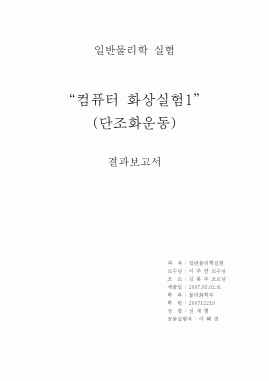 일반물리실험-컴퓨터화상실험1(단조화운동) 결과보고서-1페이지