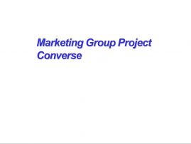 Converse 마케팅 사례 분석(영문)-1페이지