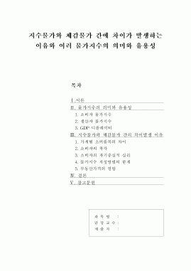 지수물가와 체감물가 간의 차이발생 이유-1페이지