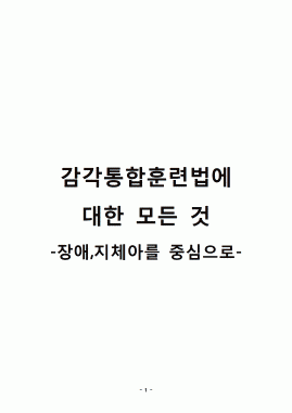 장애아,지체아에 대한 감각통합법에 대한 모든것(34페이지)-1페이지